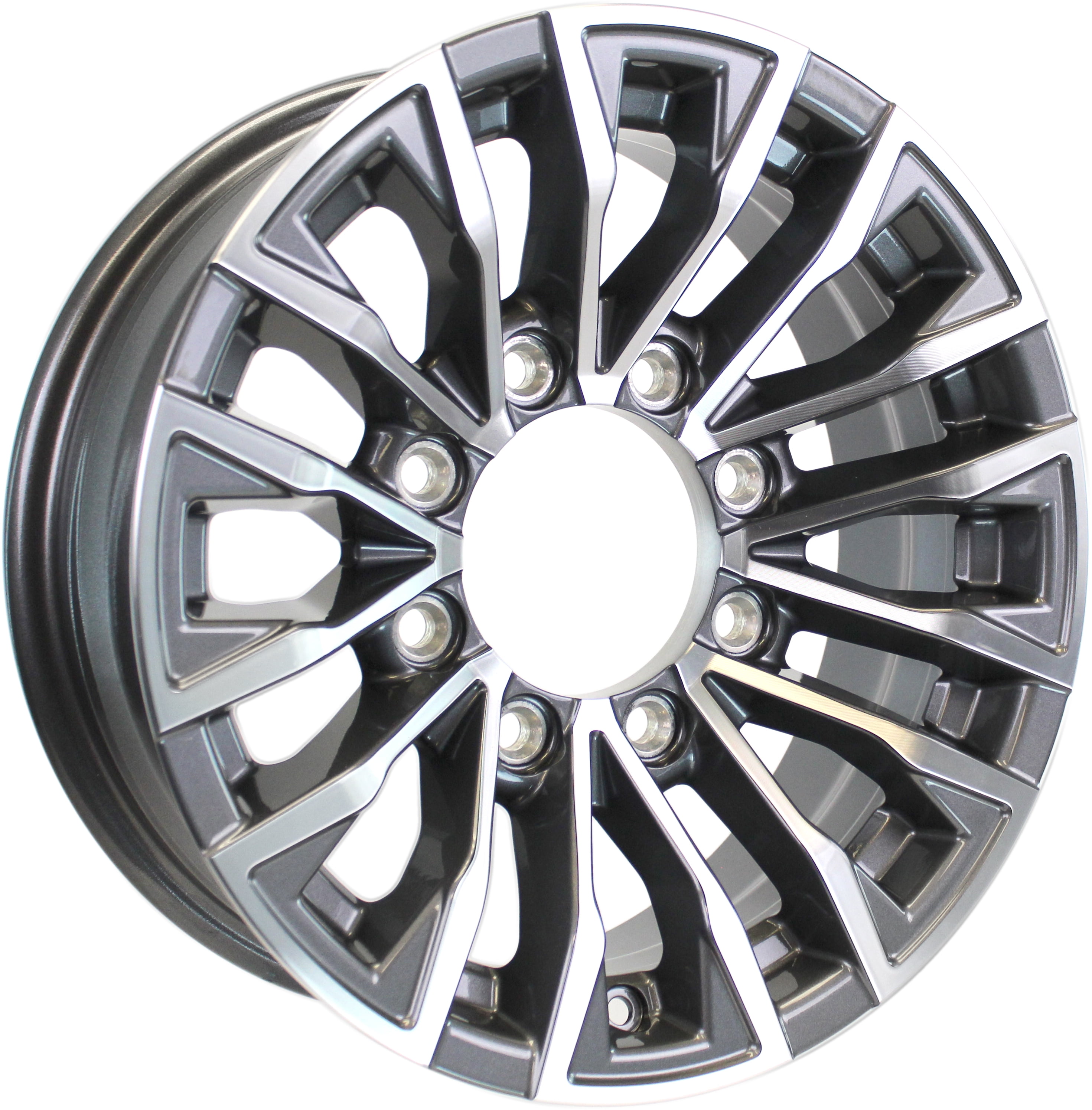 eCustomrim Aluminum Trailer Wheel 16X6 16" 8 Lug 6.5 Center Edge Gun ...
