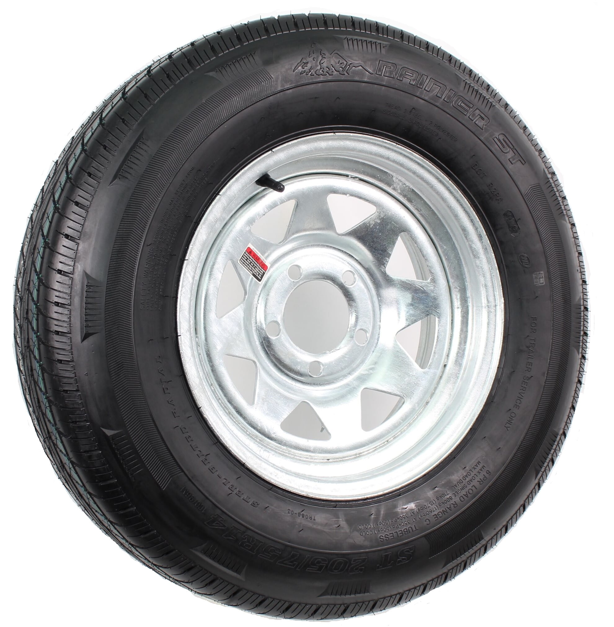 eCustomhitch Radial Trailer Tire & Rim ST205/75R14 14in. LRC 5 Lug ...