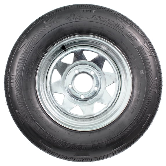 "Radial Trailer Tire & Galvanized Steel Rim ST205/75R14 LRD 14"" 5 Lug ...