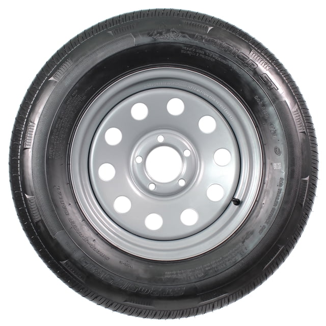 eCustomrim Radial Trailer Tire On Rim ST205/75R15 205/75-15 5 Lug Wheel ...