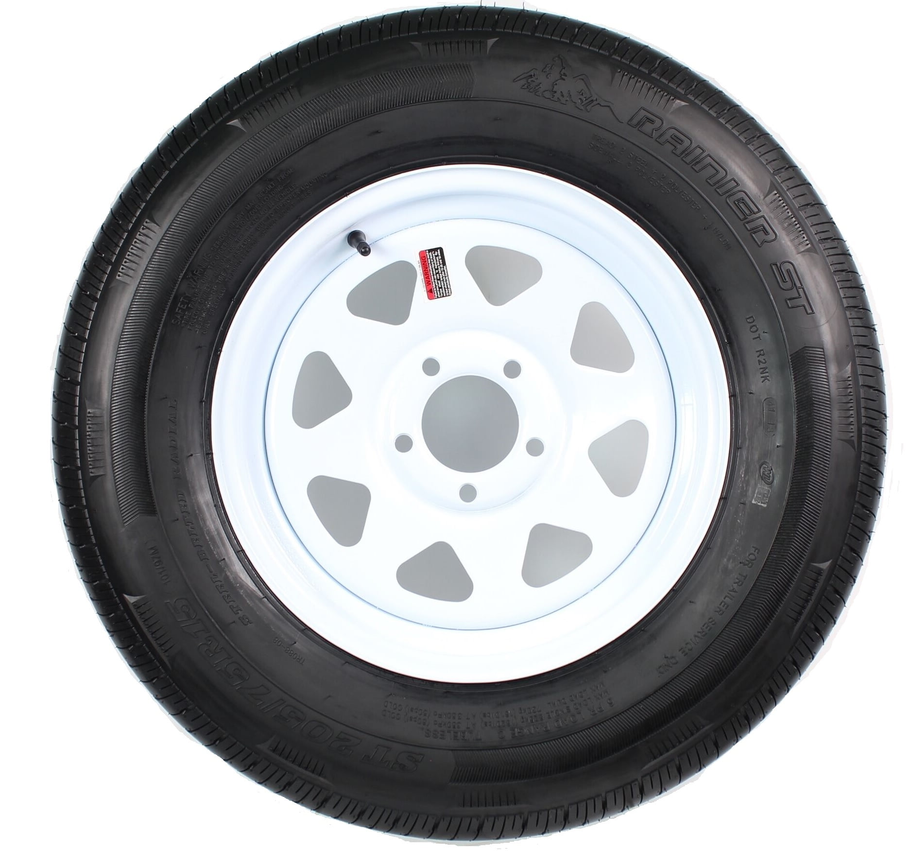 eCustomrim Steel Stock Radial Trailer Tire Rim ST205/75R15 Load C 15X5 ...