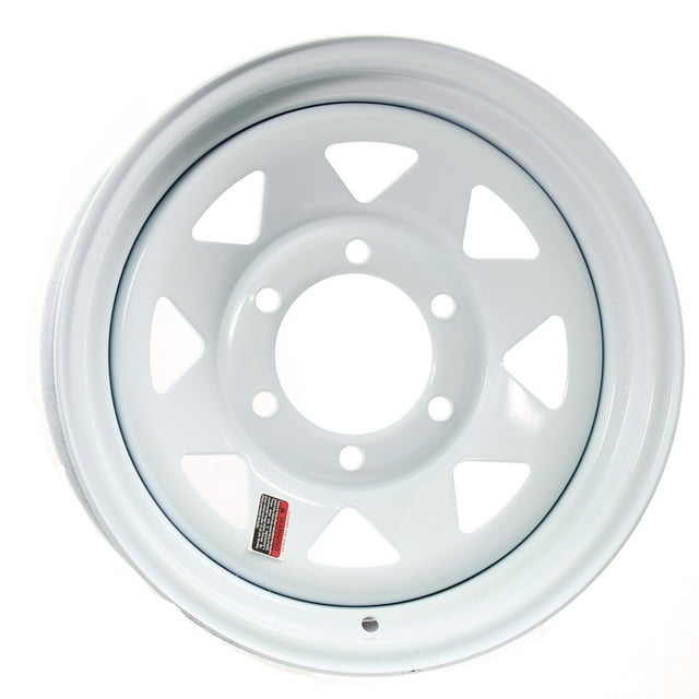 eCustomrim White Spoke Steel Trailer Rim, 15X6 6 Lug Hole Bolt, 15 in ...
