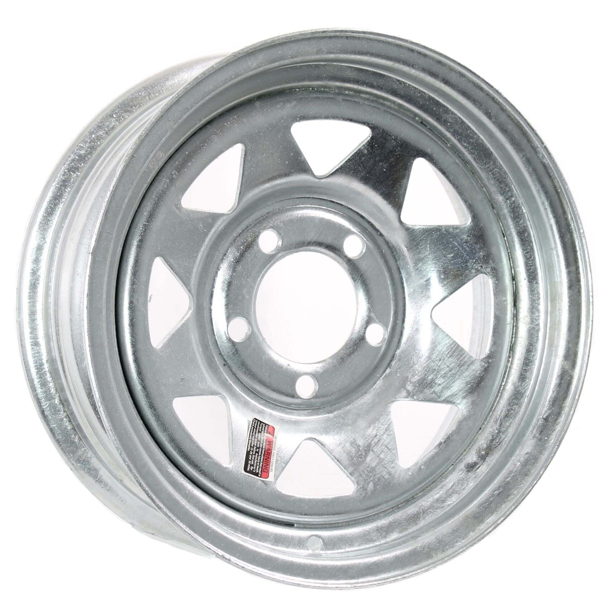 eCustomhitch Trailer Rim 14X5.5 Steel White Spoke, 5 Lug Bolt, 2200 Lb ...