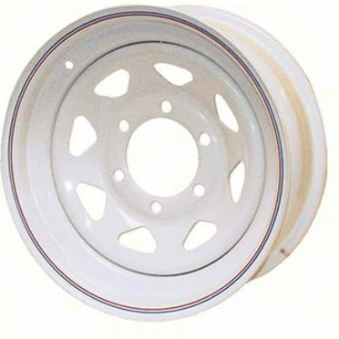 "eCustomhitch White Steel Spoke Trailer Wheel Rim, 14x5.5, 5 Lug 4.5 ...