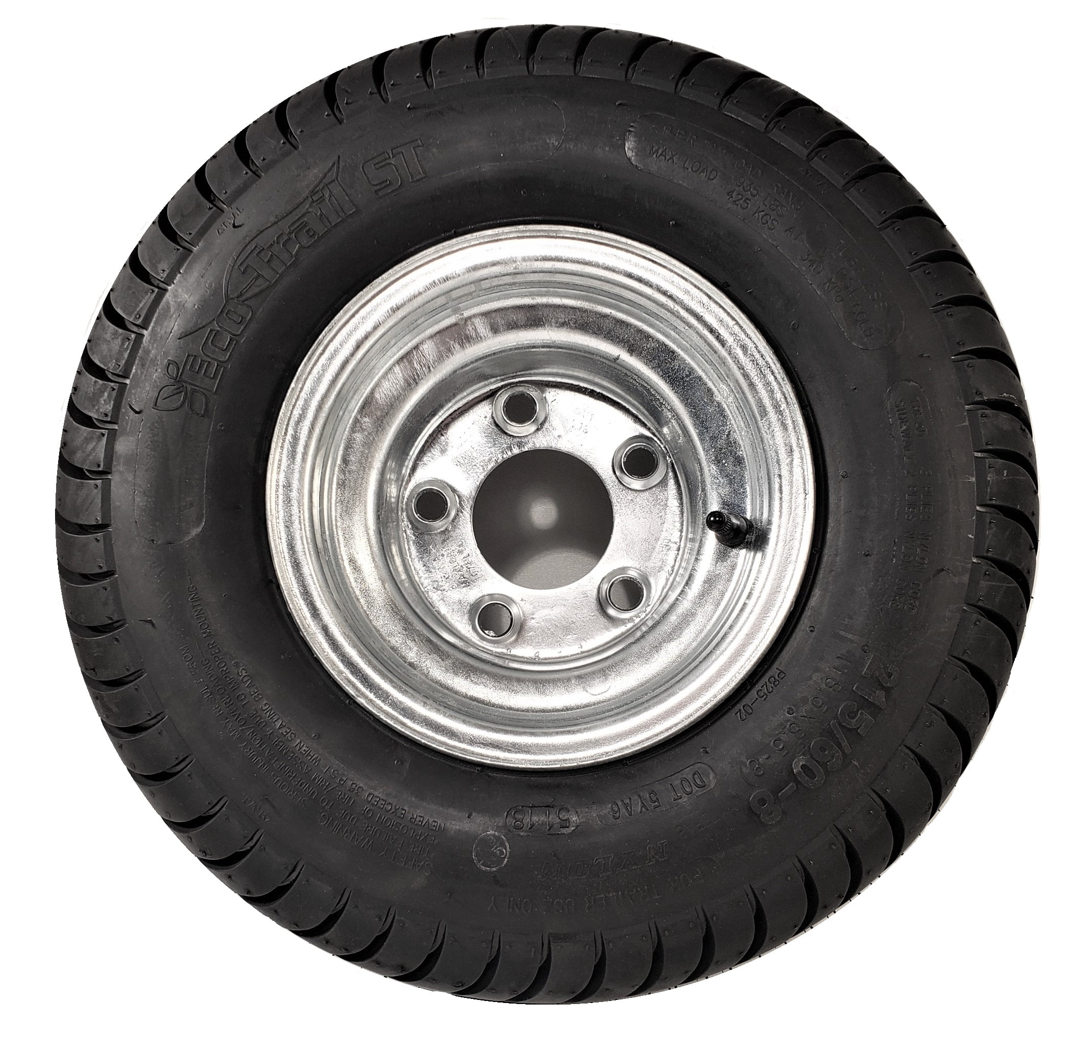 eCustomhitch Pre-Mounted Trailer Tire & Galvanized Wheel Rim 18.5X8.5-8 ...