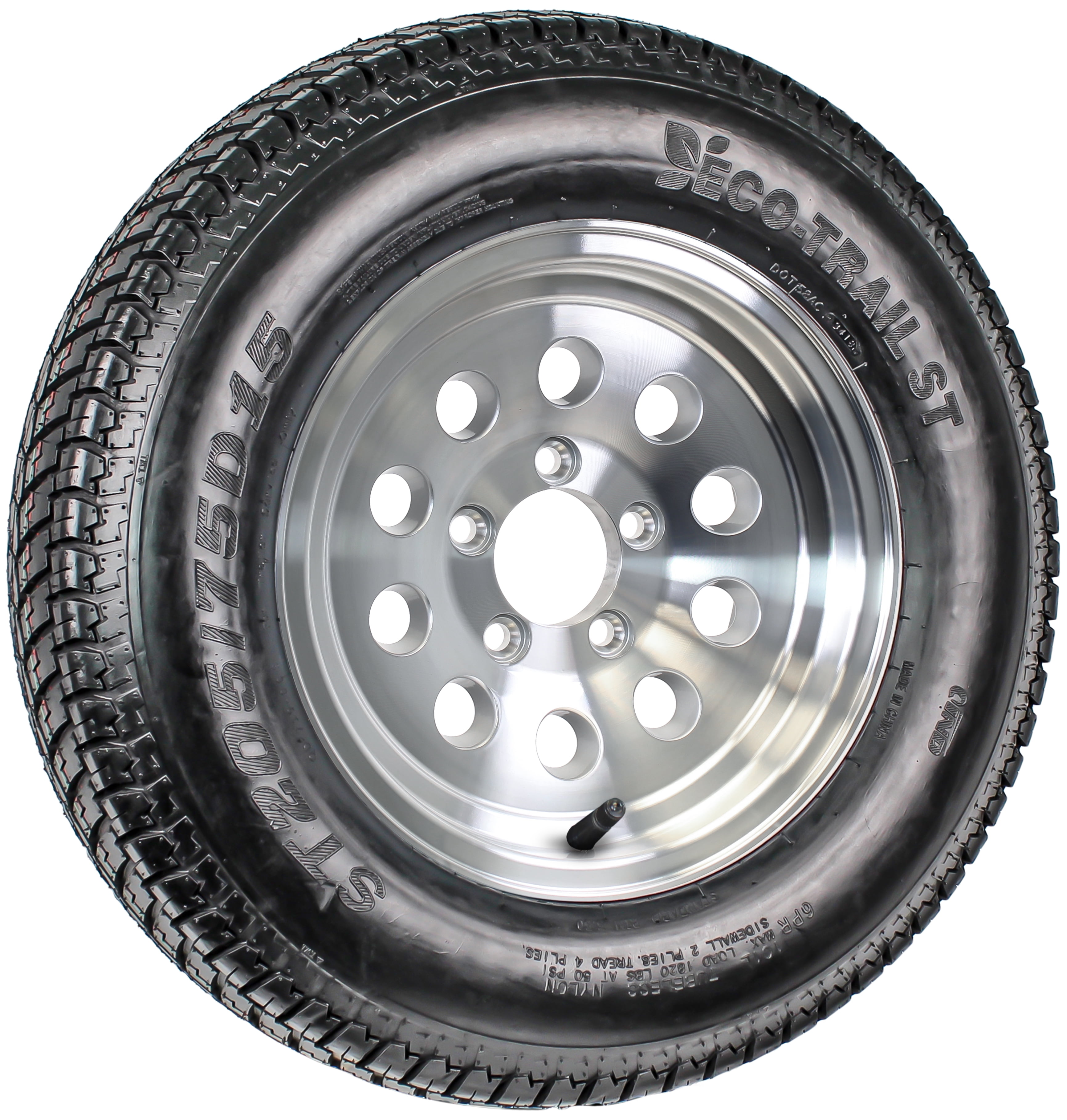 eCustomrim Trailer Tire On Rim ST205/75D15 15" 5 Lug LRC Aluminum ...