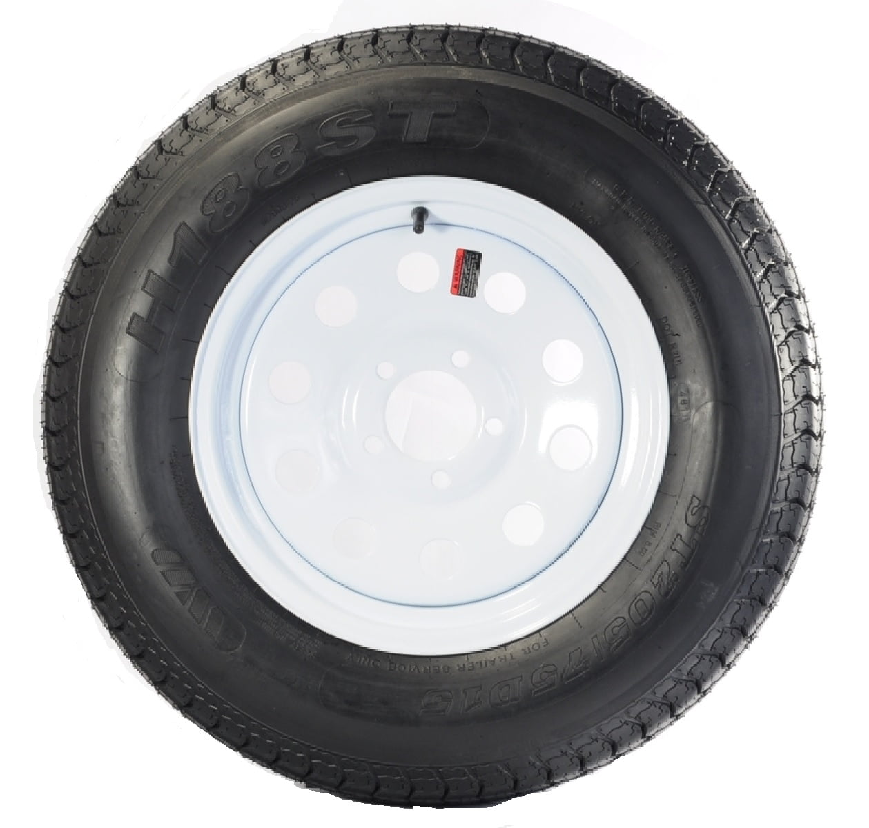 Pre-Mounted Trailer Tire & Wheel ST205/75D15 5 Lug White Modular Rim ...