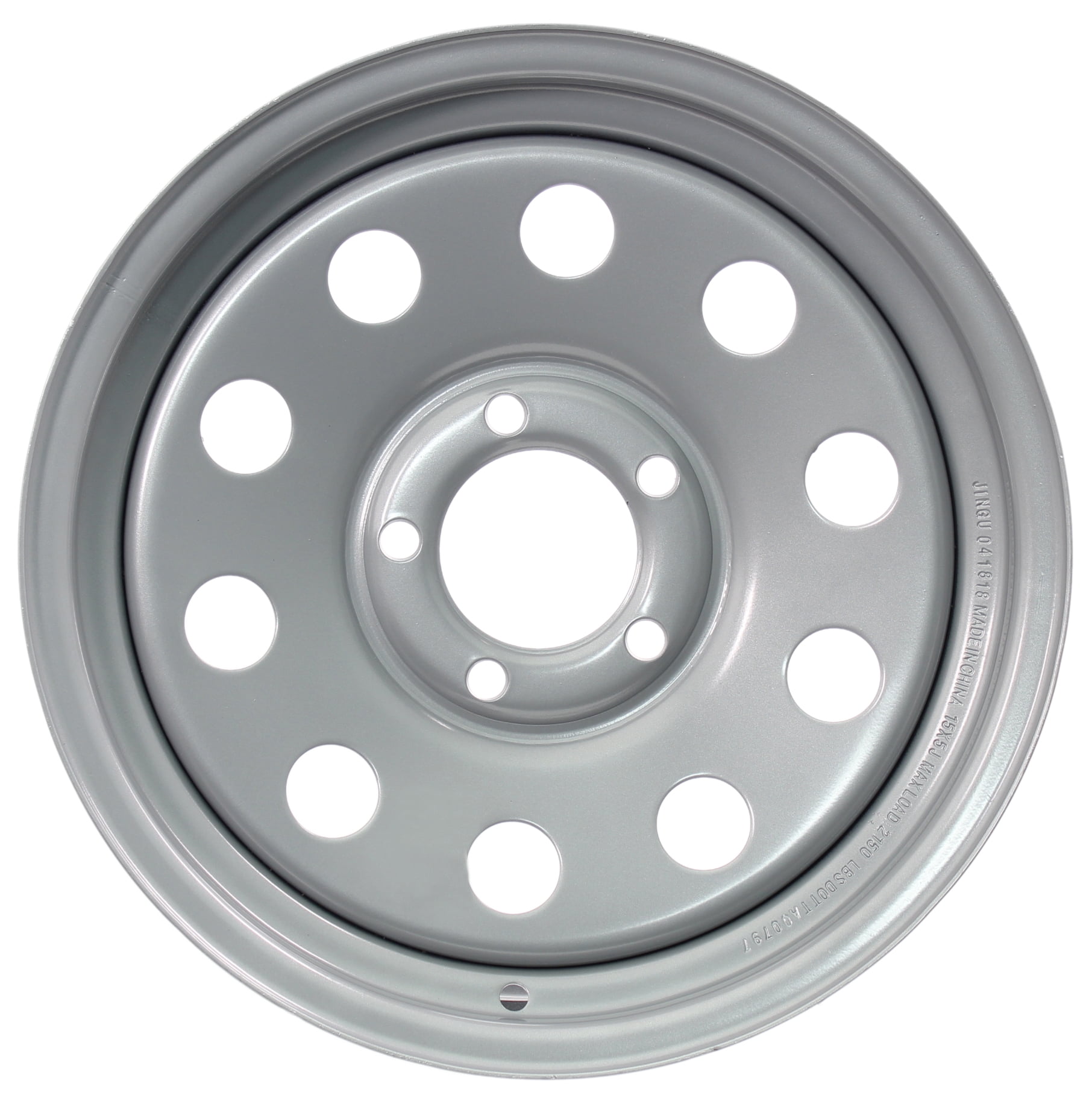 eCustomrim Trailer Rim 15 Inch 15X5 5 Lug On 4.5 Inch Center Silver ...