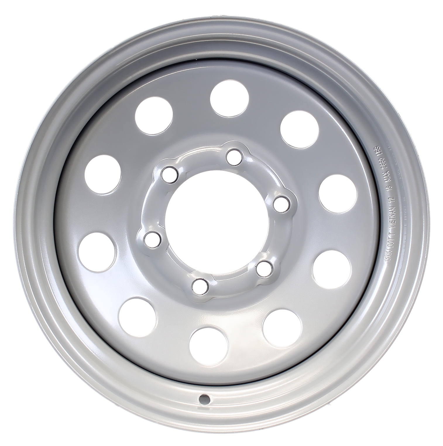"Silver Steel eCustomhitch Trailer Wheel Rim 15x6, 6 Bolt Hole, 5.5 ...
