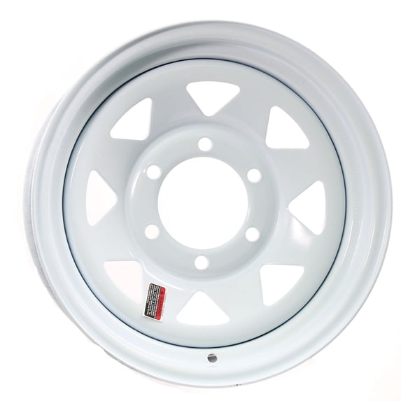eCustomrim White Spoke Steel Trailer Wheel Rim 16X6 6-5.5, 3760 Lb ...