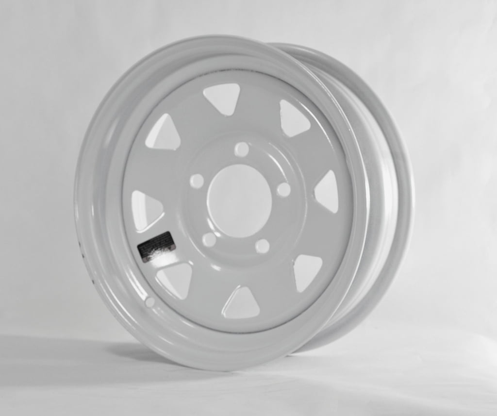 eCustomrim White Spoke Style Trailer Wheel, 15 x 5, 5 Lug On 4.5 in ...