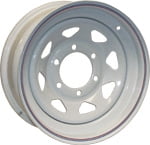 eCustomrim White Spoke Style Trailer Wheel, 15 x 5, 5 Lug On 4.5 in ...