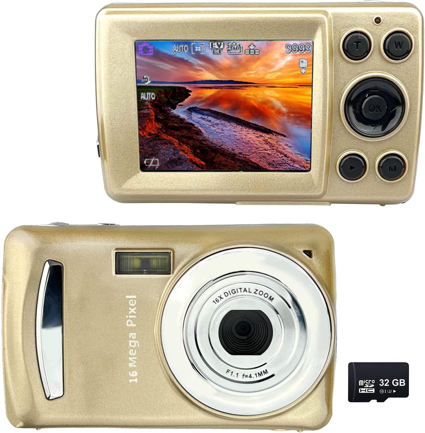 eDealz 16MP Megapixel Compact Digital Photo and Video Camera with 32GB SD Card 2.4" LCD Screen ...