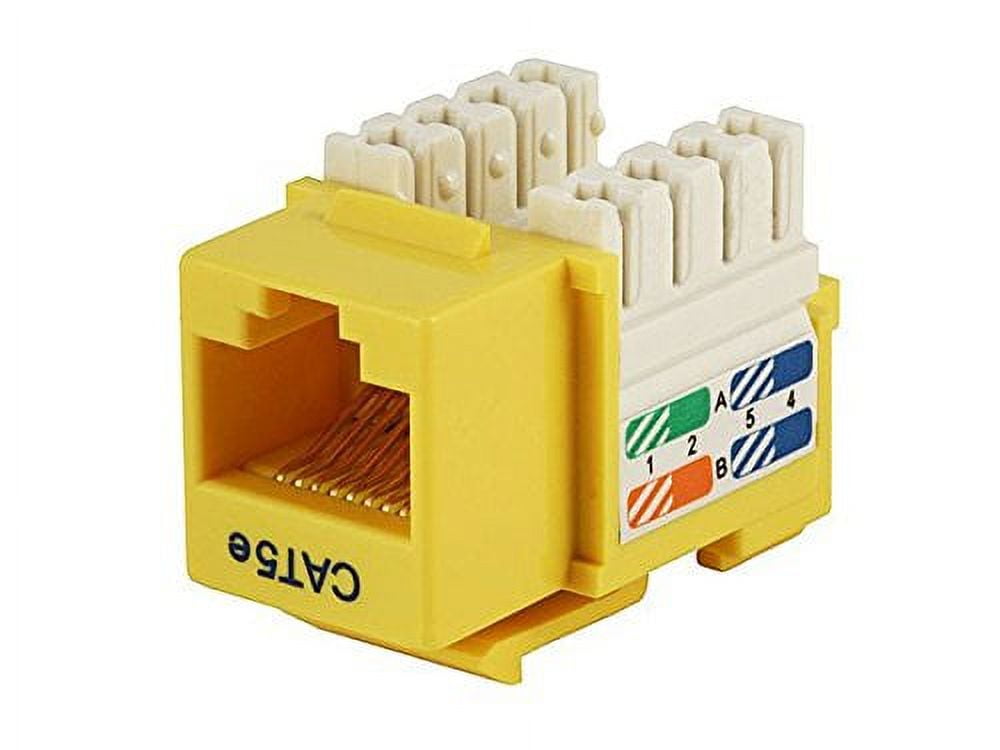 eDragon Cat5E Punch Down Keystone Jack - Yellow - Walmart.com