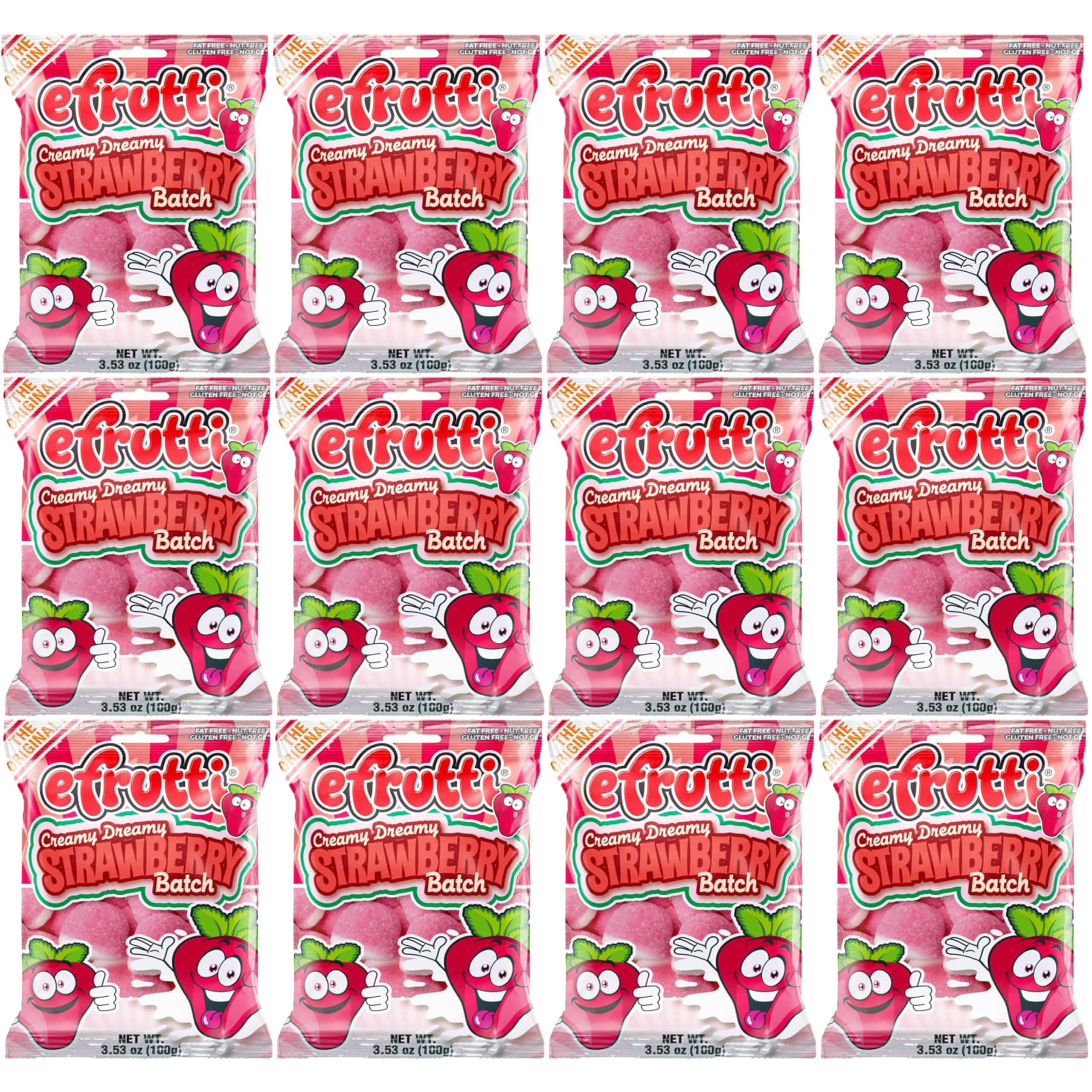 eFrutti Gummi Candy 3.5oz Bags Creamy Dreamy Strawberry Batch (Pack of ...
