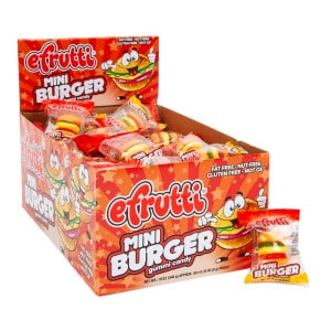 eFrutti Mini Burger Gummy Candy – 60 Count Box, 0.32 oz Individually ...