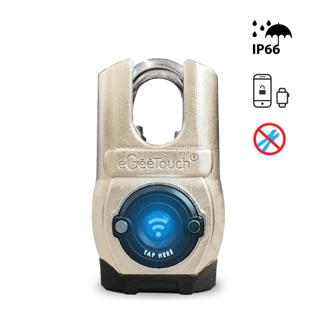 eGeeTouch Anticut Outdoor Smart Padlock - with Bluetooth & NFC, 5th Gen ...
