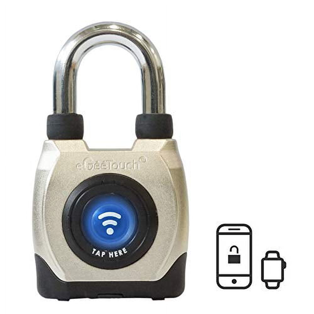 eGeeTouch Outdoor Smart Padlock 3rd Gen, Weatherproof, Rugged Design ...