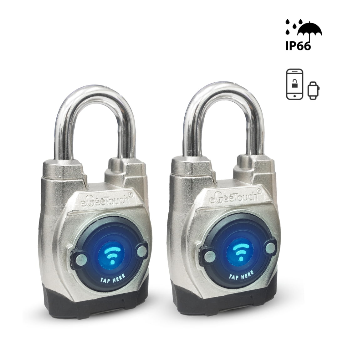 eGeeTouch Outdoor Smart Padlock - with Bluetooth & NFC, 5th Gen, Short ...