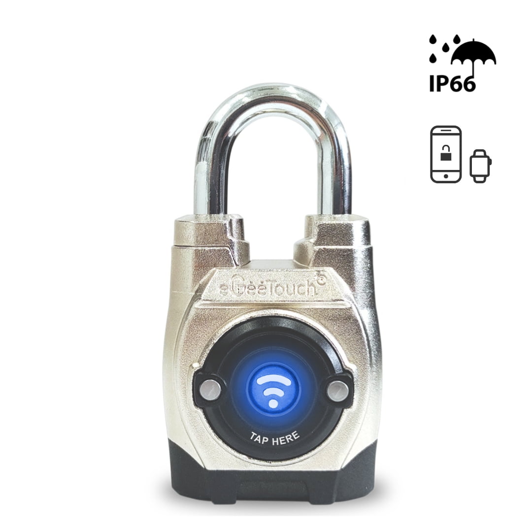 eGeeTouch Outdoor Smart Padlock - with Bluetooth & NFC, 5th Gen, Short ...