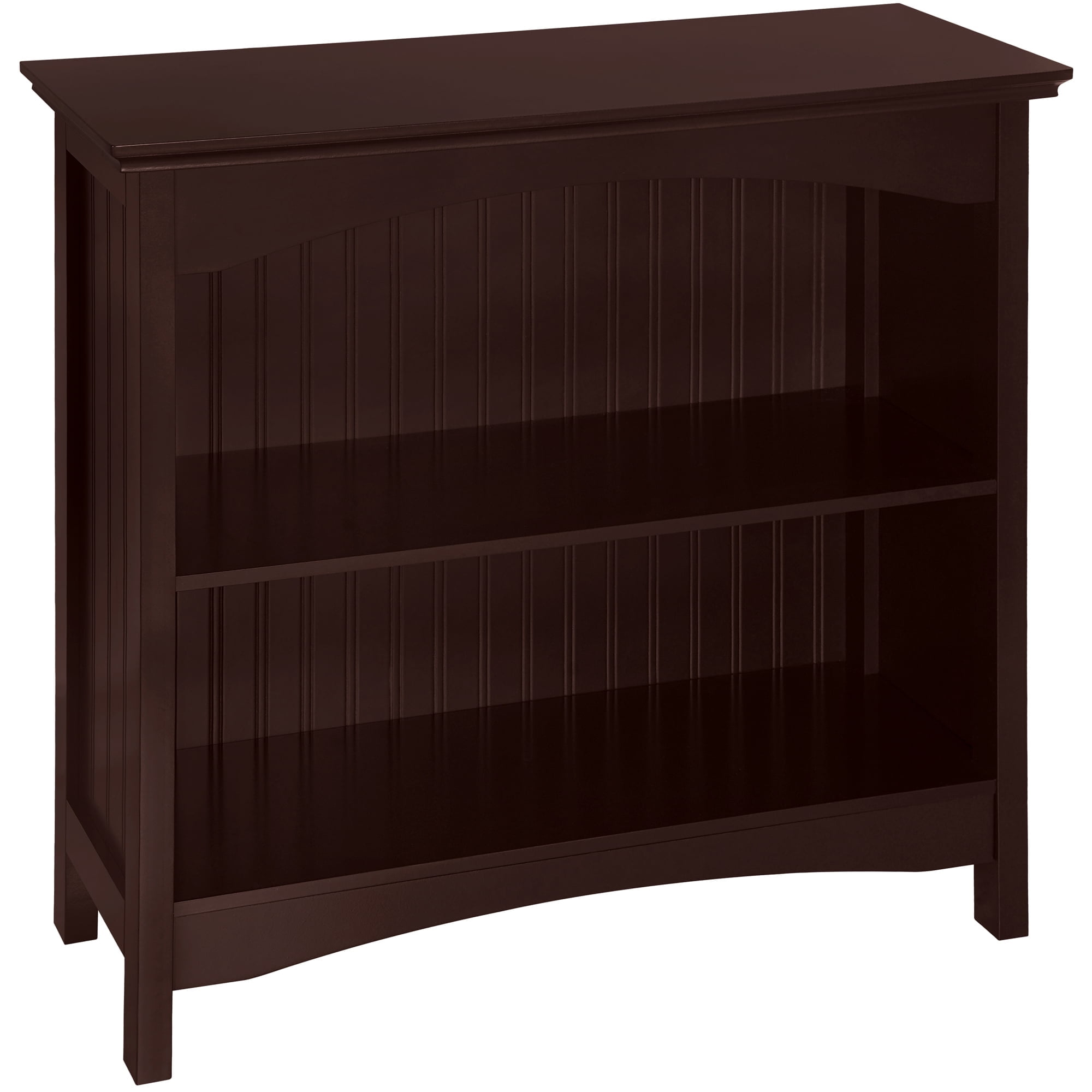 eHemco MDF Cherry 2 Tier Storage Shelf Bookcase, 29 Inch Height with ...