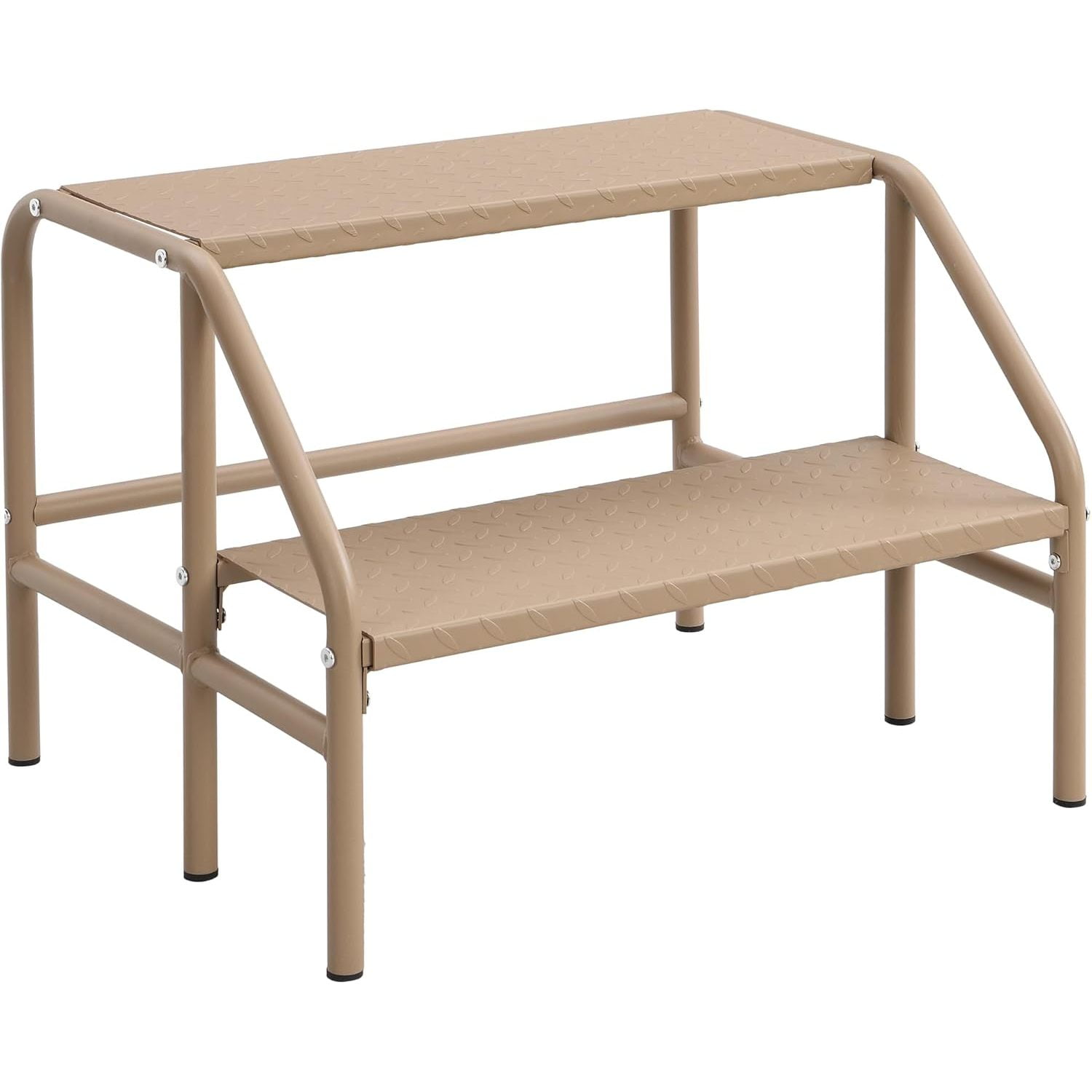 eHemco Heavy-Duty Metal 2 Steps Stool with 1100 lb. Load Capacity, 19. ...