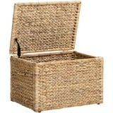 eHemco Heavy-duty Water Hyacinth Wicker Storage Trunk 23.3x16.5x15.2 ...