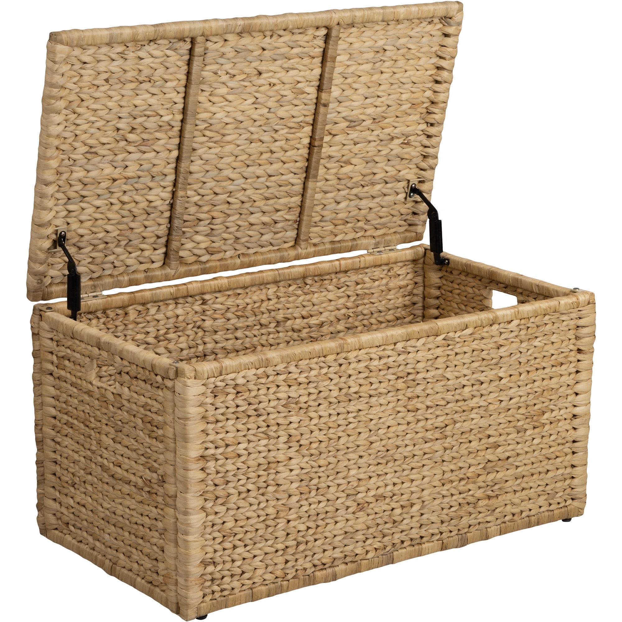 eHemco Heavy-duty Water Hyacinth Wicker Storage Trunk with Metal Frame ...