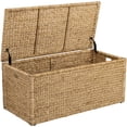 eHemco Heavy-duty Water Hyacinth Wicker Storage Trunk with Metal Frame ...