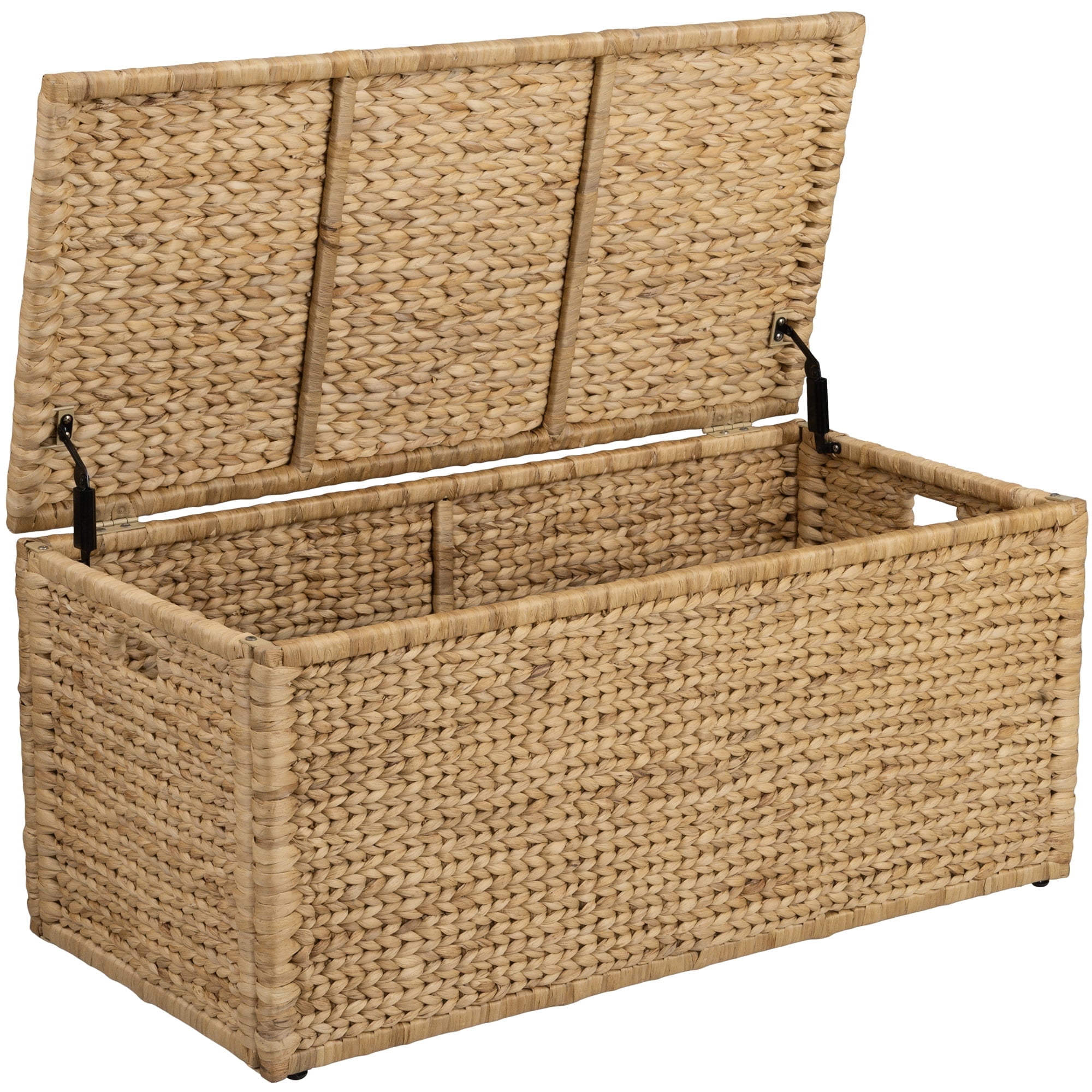 eHemco Heavy-duty Water Hyacinth Wicker Storage Trunk with Metal Frame ...