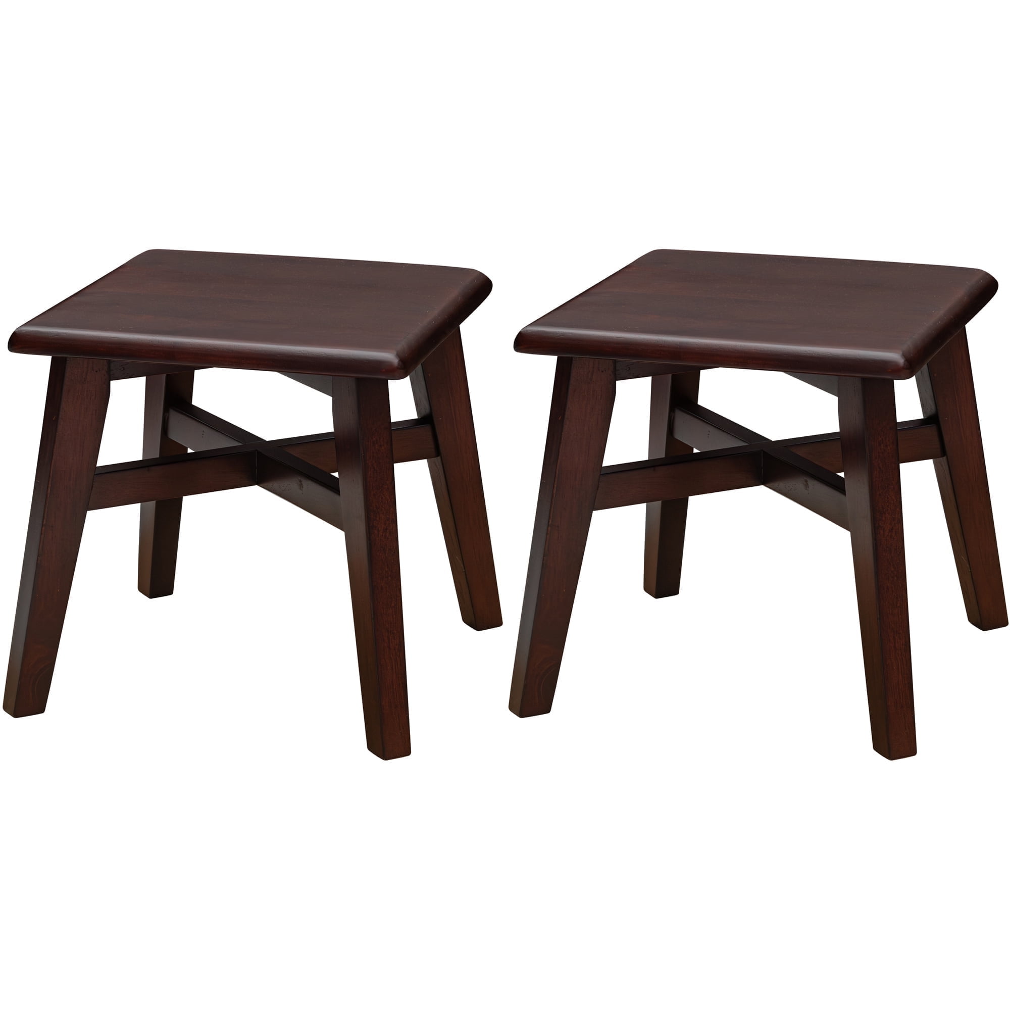 eHemco Solid Hardwood Step Stool with Double Cross Brace Support for ...