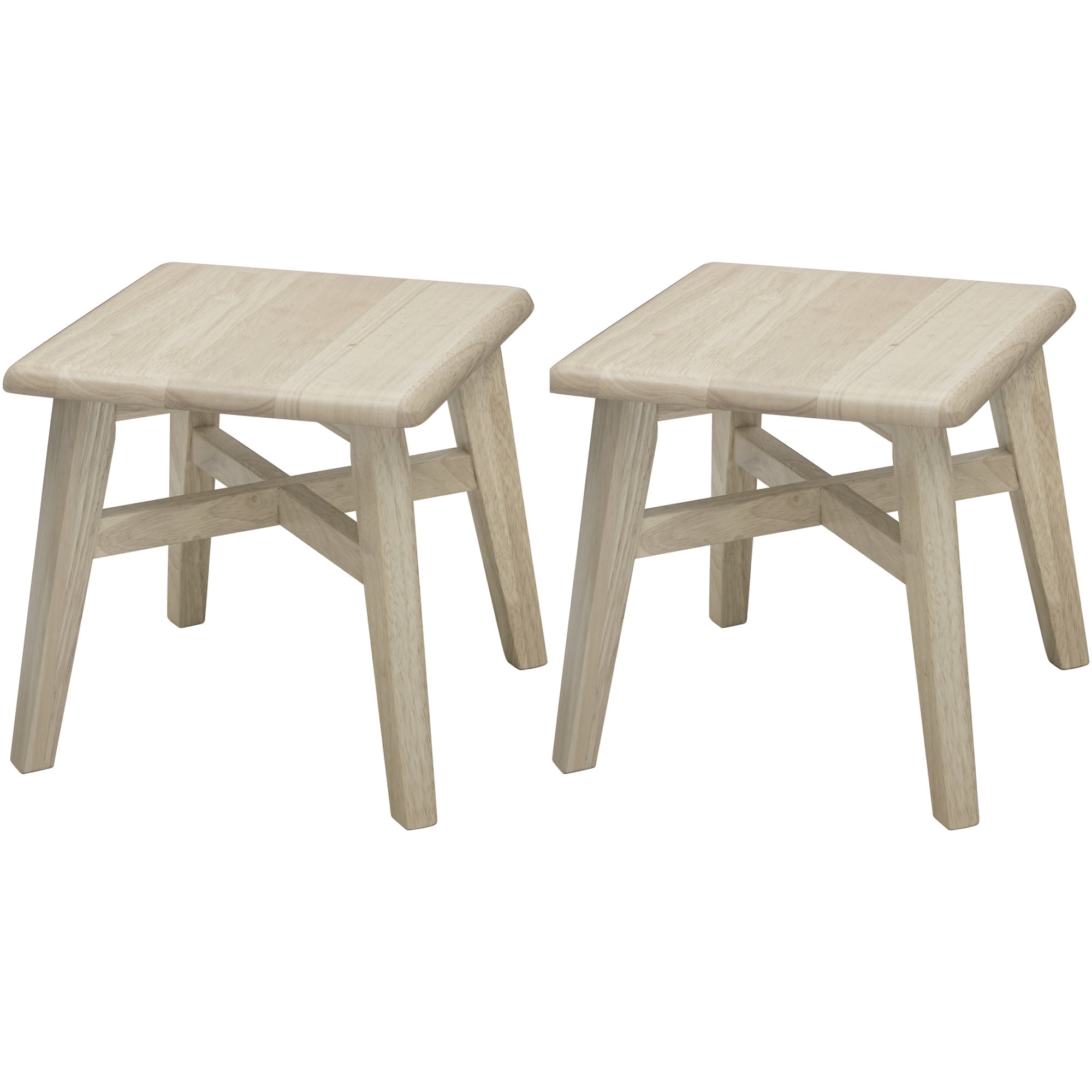 eHemco Solid Hardwood Step Stool with Double Cross Brace Support for ...