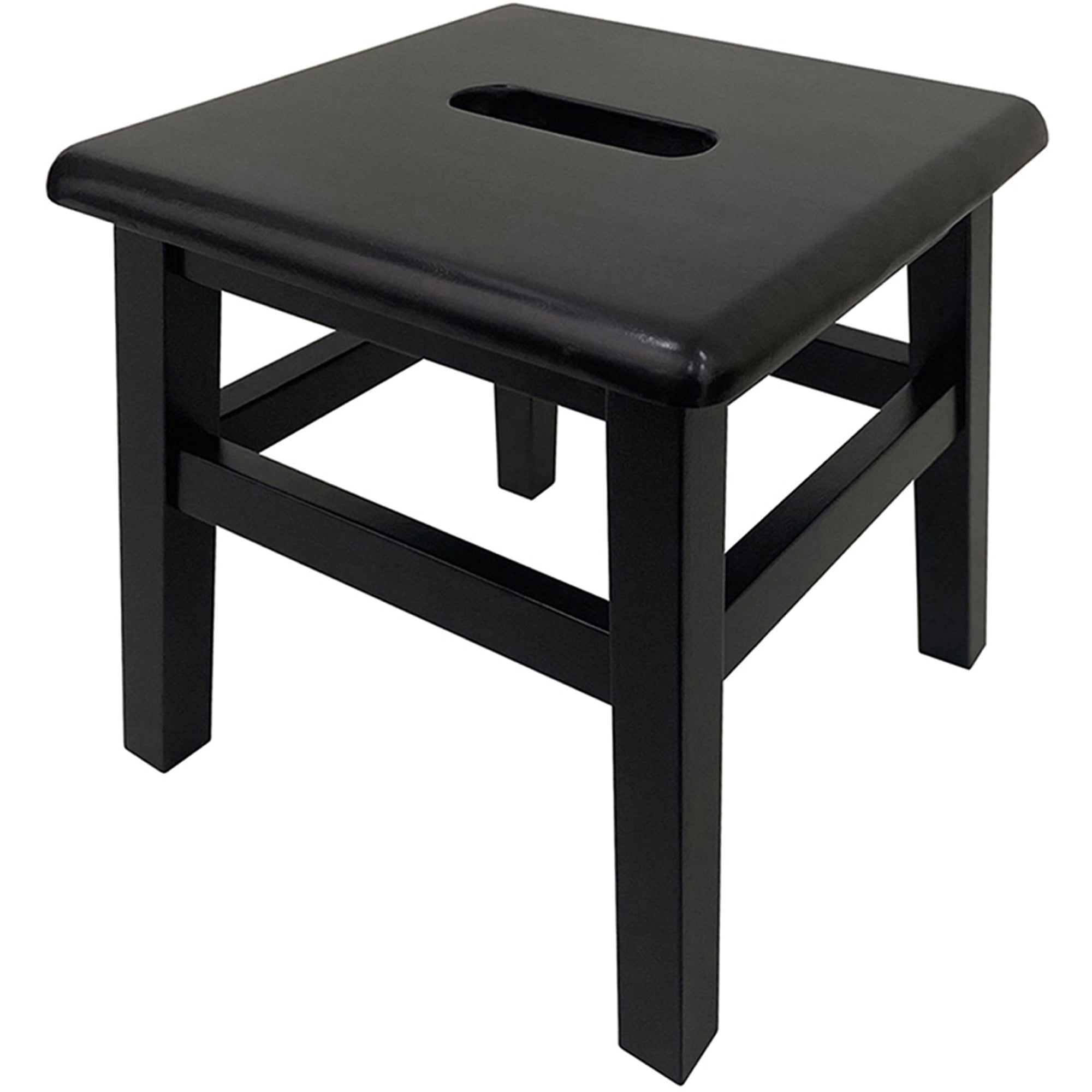 eHemco Solid Hardwood Wooden Step Stool for Adults and Kids, 12.25 ...