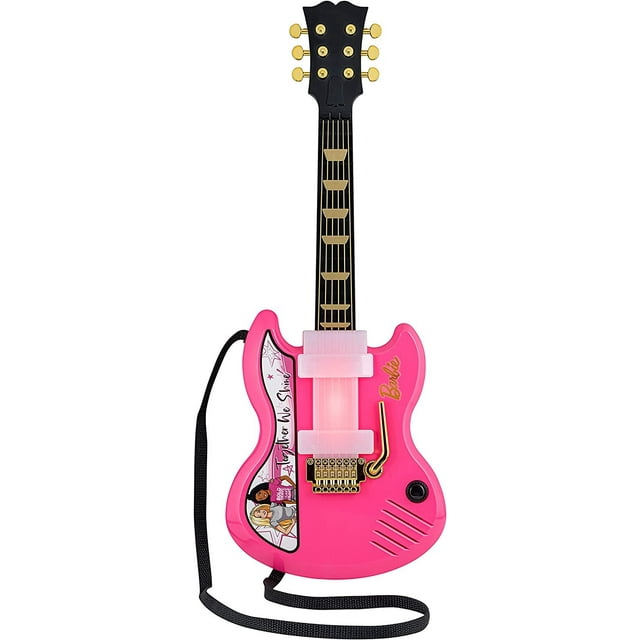 eKids Barbie Kids Guitar with Built-in Music and Whammy Bar, Sing Along ...