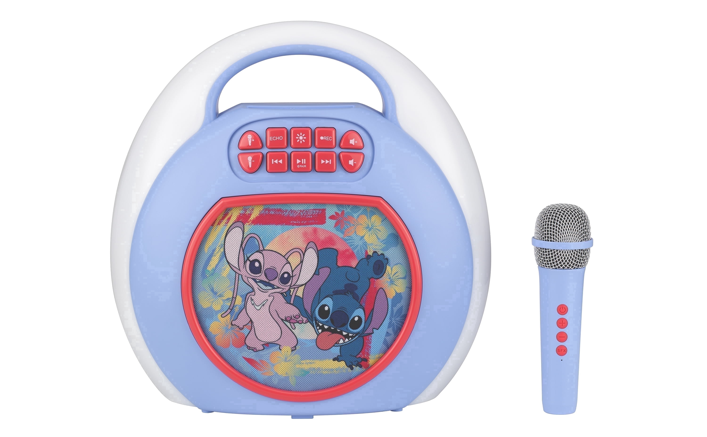eKids Disney Stitch Karaoke Machine for Kids, Bluetooth Speaker with ...