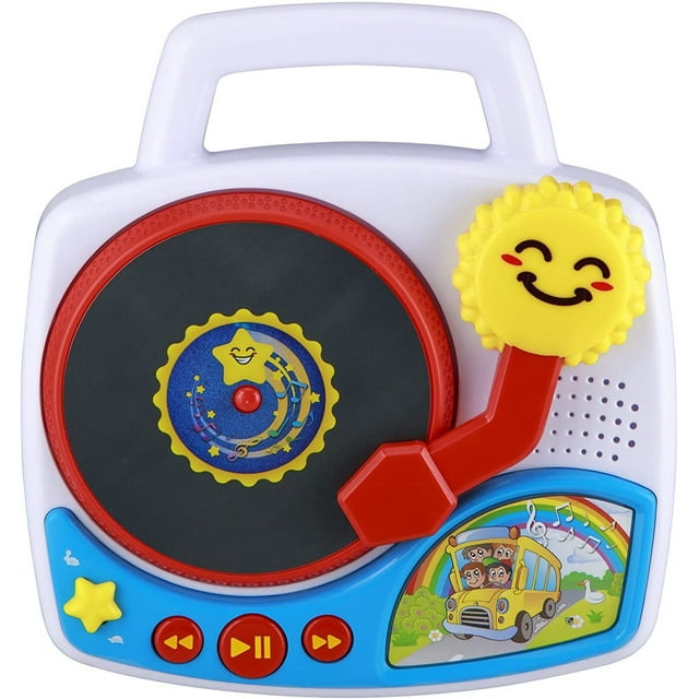 ekids Tiny Tunes Toy Turntable for Toddlers with Built-in Nursery ...