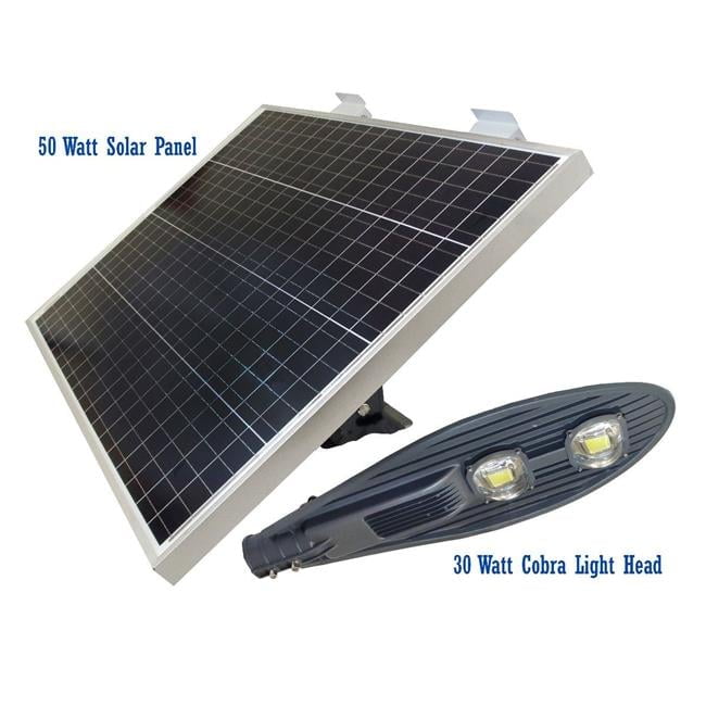 eLEDing 50W Solar Panel and 30W Cobra Head Light Solar Power SMART in ...