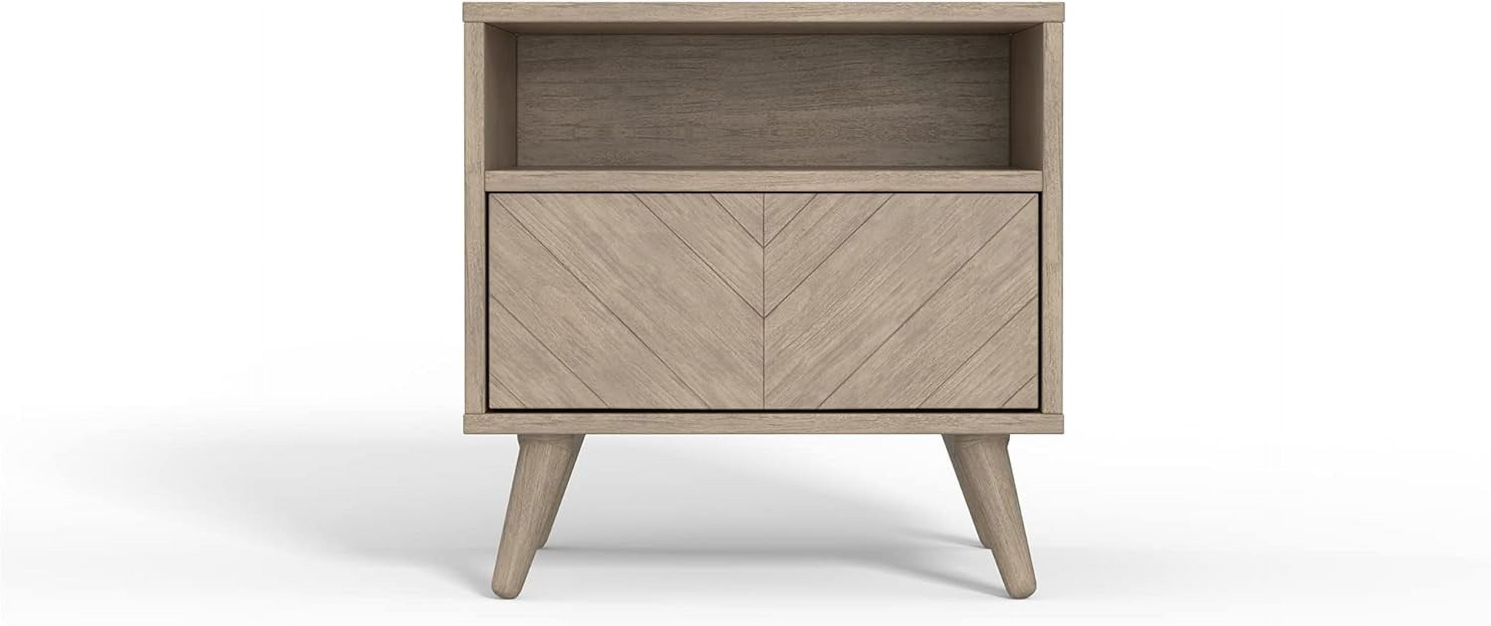 eLuxurySupply Wooden Nightstand Table - 100% Solid Mahogany Mindi Wood ...