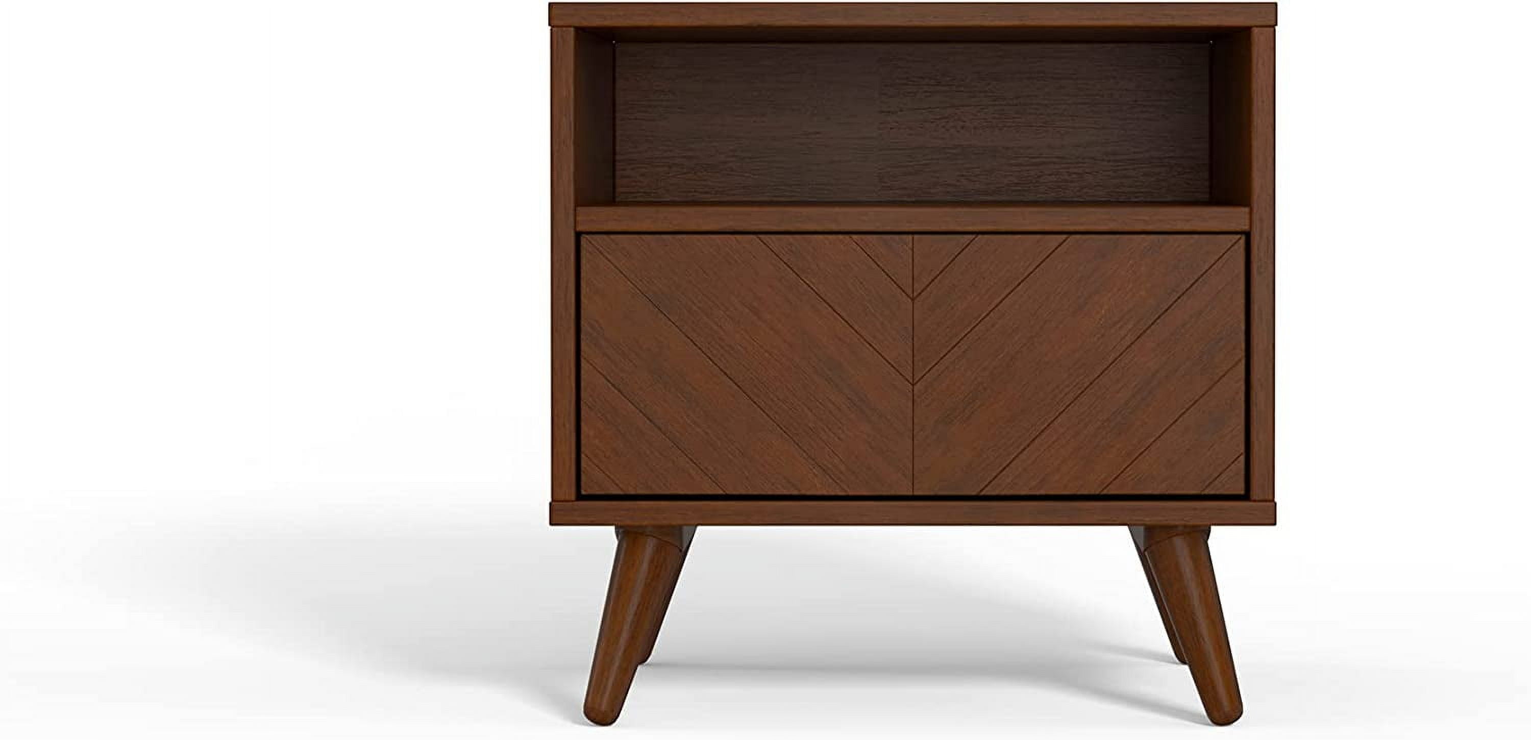 eLuxurySupply Wooden Nightstand Table - 100% Solid Mahogany Mindi Wood ...