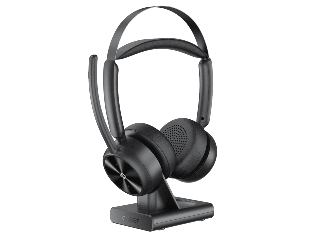 EMEET GeniusCall HS80 (Gen 2)Wireless On-Ear Headset with Charging Base ...