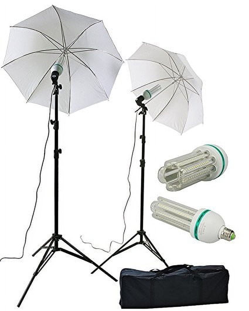 ePhoto Super Bright 2 x 120 LED Photography Video Studio Photo Umbrella ...