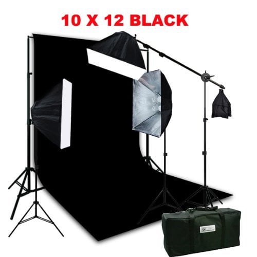 ePhotoInc 3200K Warm Light 3 Softbox Photo Video Studio Boom Hair ...