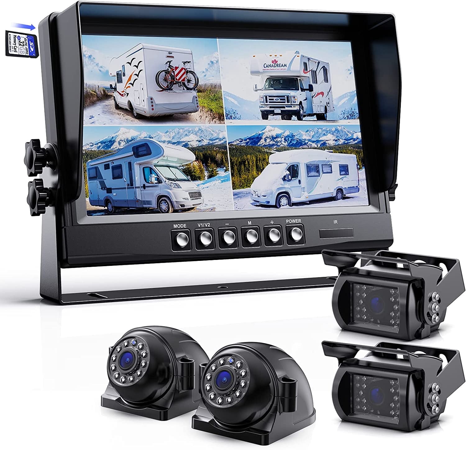 "eRapta Backup Camera 9"" Monitor for RV, Semi, Box Truck, Trailer ...