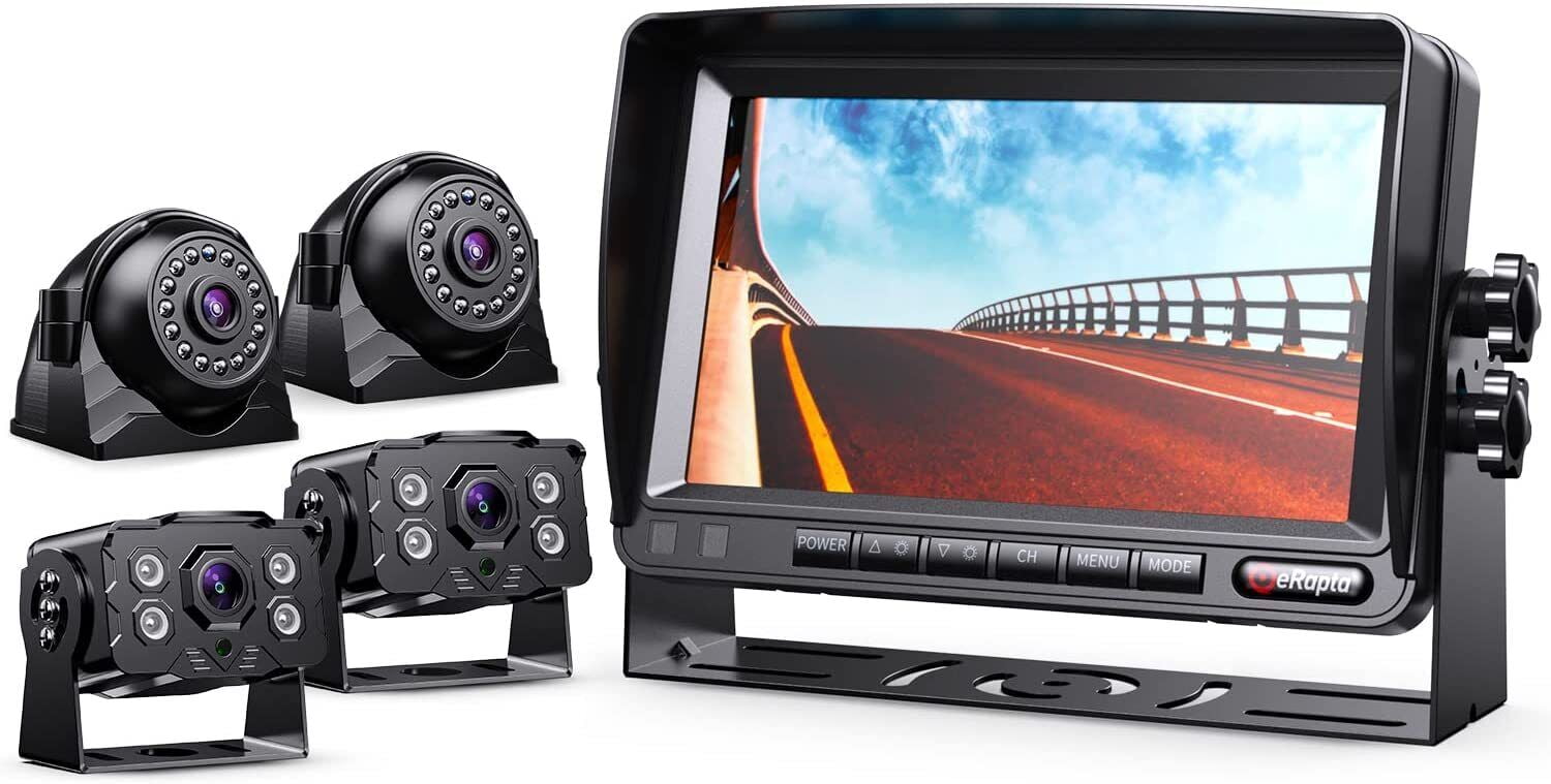 eRapta Backup Camera System Kit 7" Monitor for Car RV Truck Trailer ...