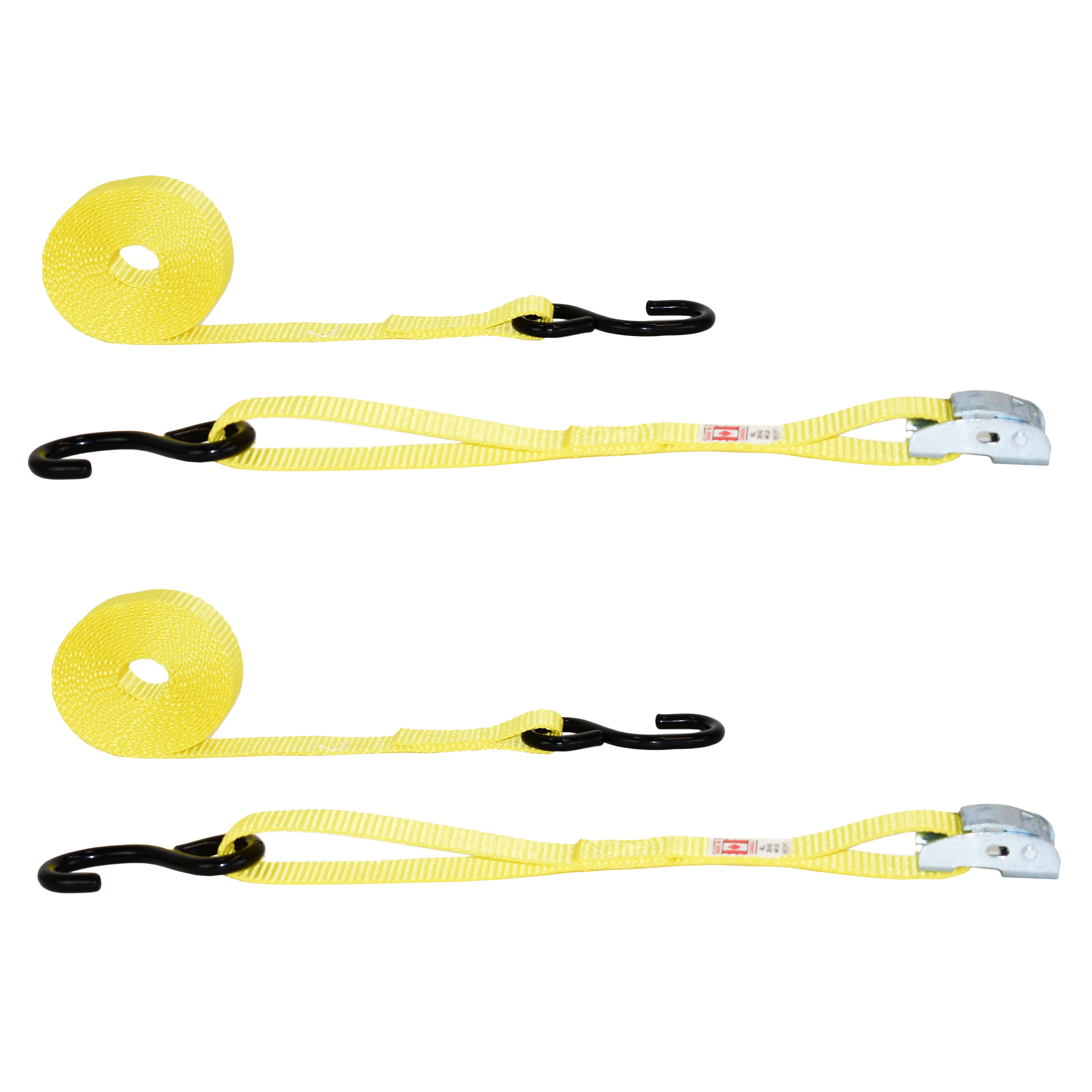 eRatchet 1" Tie-Down Cam Buckle Straps w/ Vinyl Coated S-Hooks | 1,300 ...
