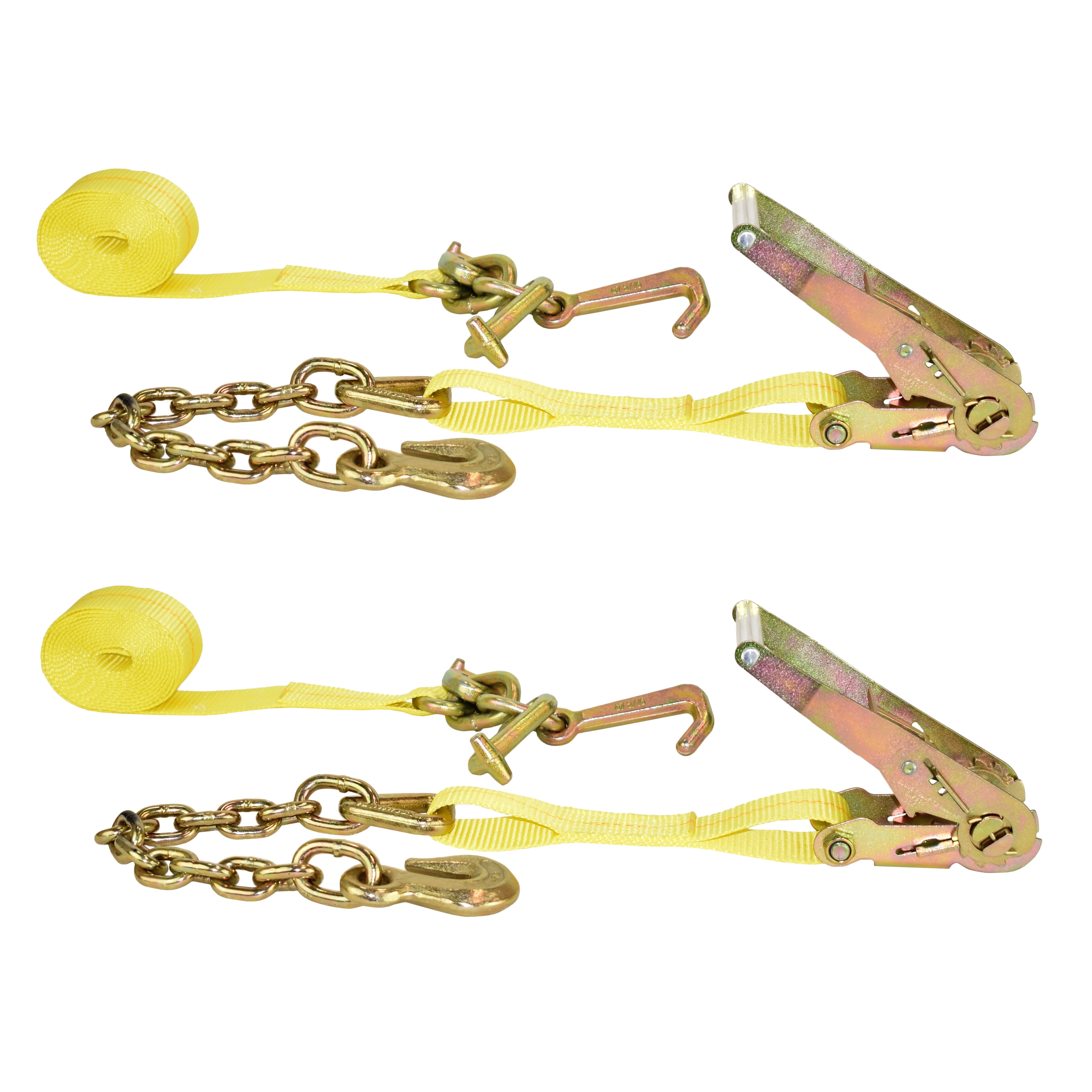 eRatchet 2" Tie-Down Ratchet Straps w/ Chain Extension & RTJ Cluster ...