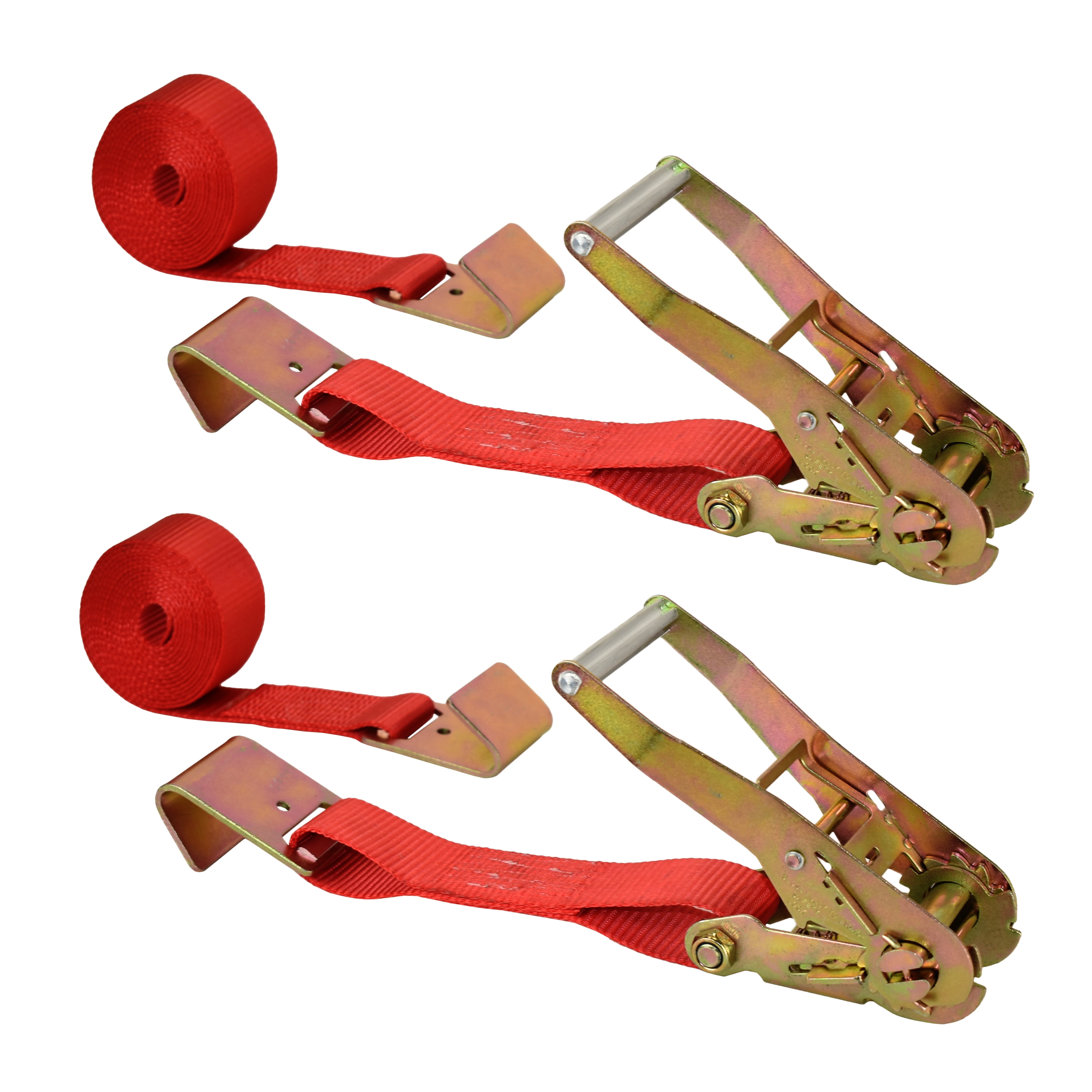 eRatchet 2" Tie-Down Ratchet Straps w/ Flat Hooks | 11,000 Lbs. Breaking Strength | Heavy Duty ...