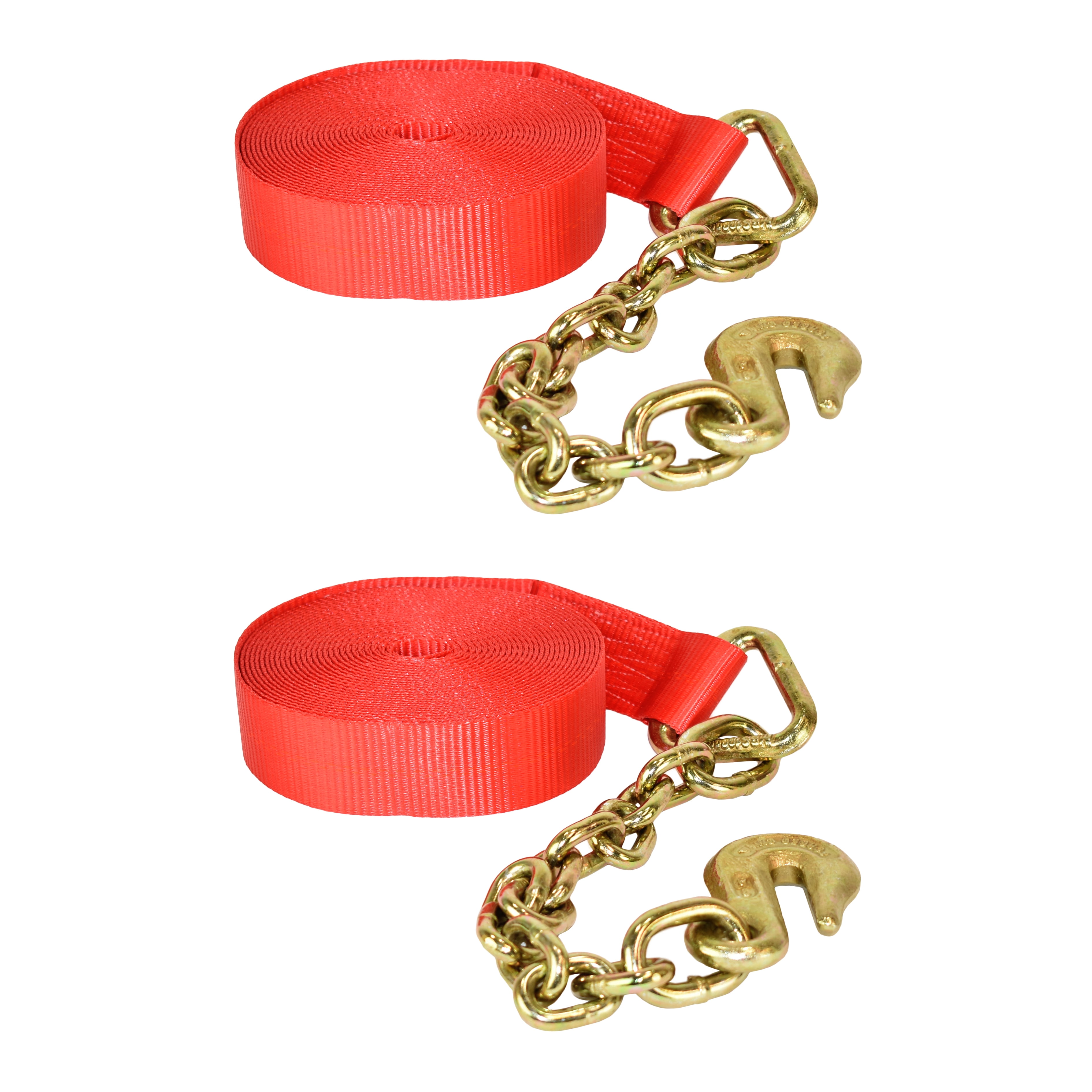 eRatchet 2" Winch Straps with Chain Extension | 10,000 Lbs. Breaking ...