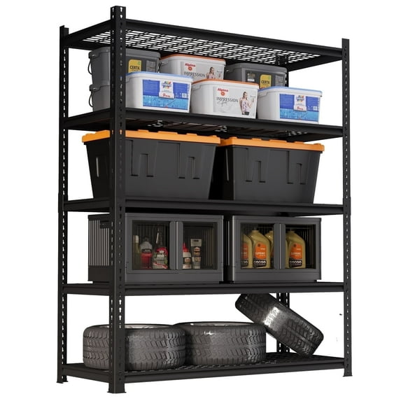 eShelf 5 Tier Metal Shelving Unit Garage shelves Wire Grid , Storage ...
