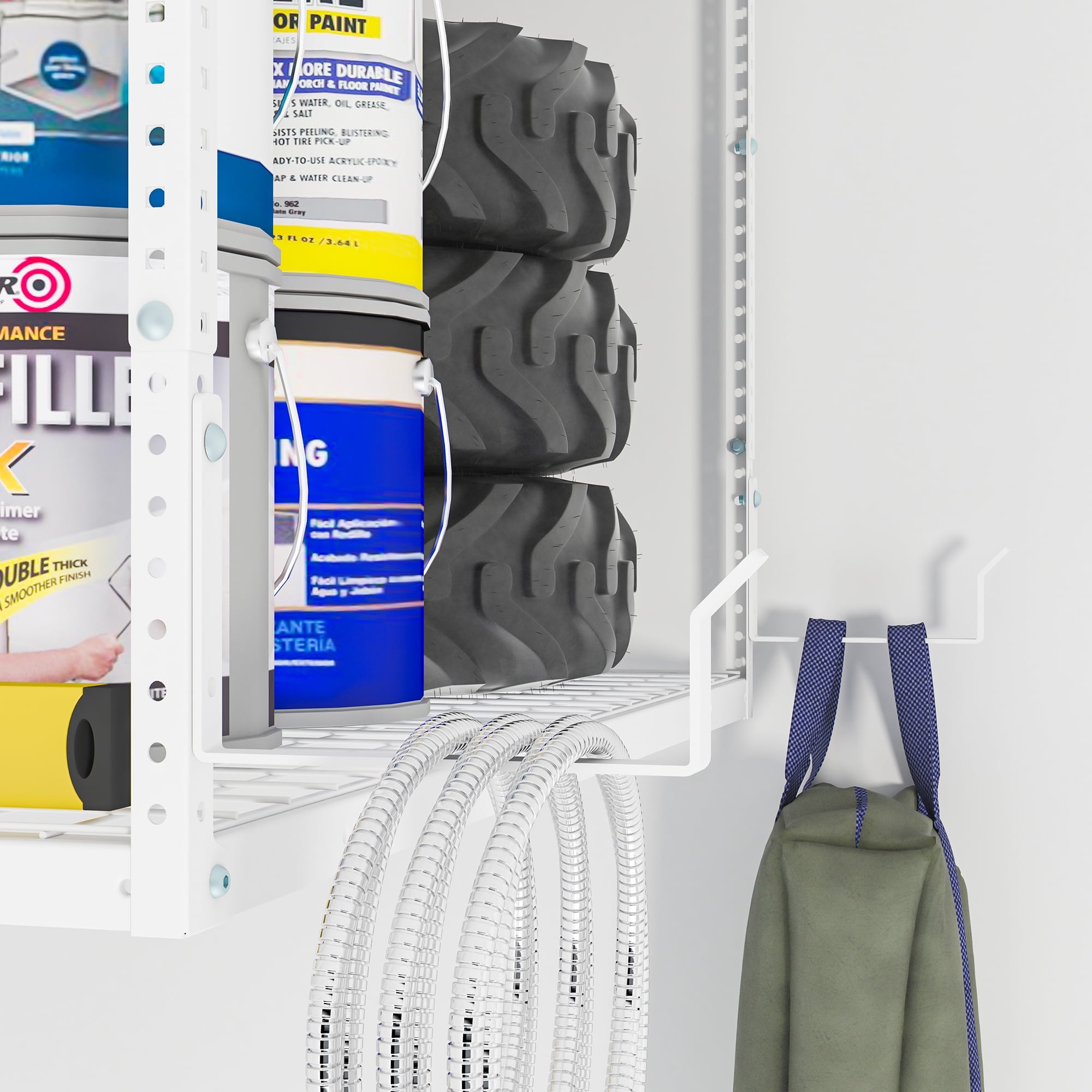 eShelf Set of 2 Utility Hooks for Garage Storage Racks, White - Walmart.com